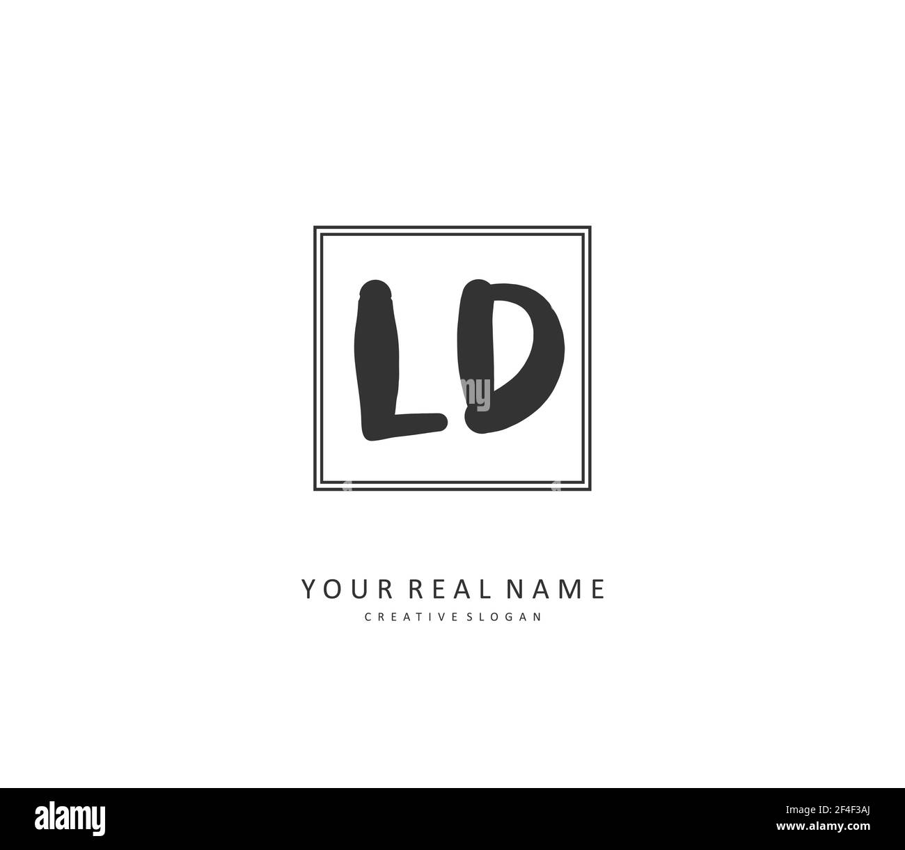 LD Initial letter handwriting and signature logo. A concept handwriting ...