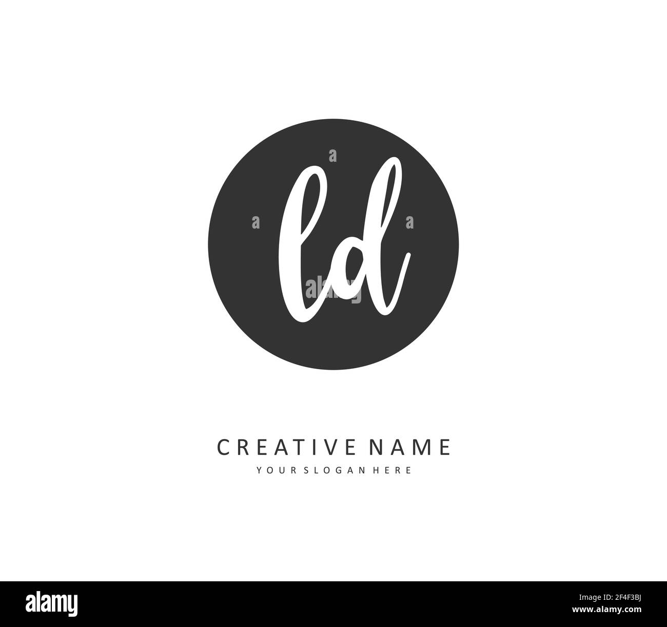 LD Initial letter handwriting and signature logo. A concept handwriting ...