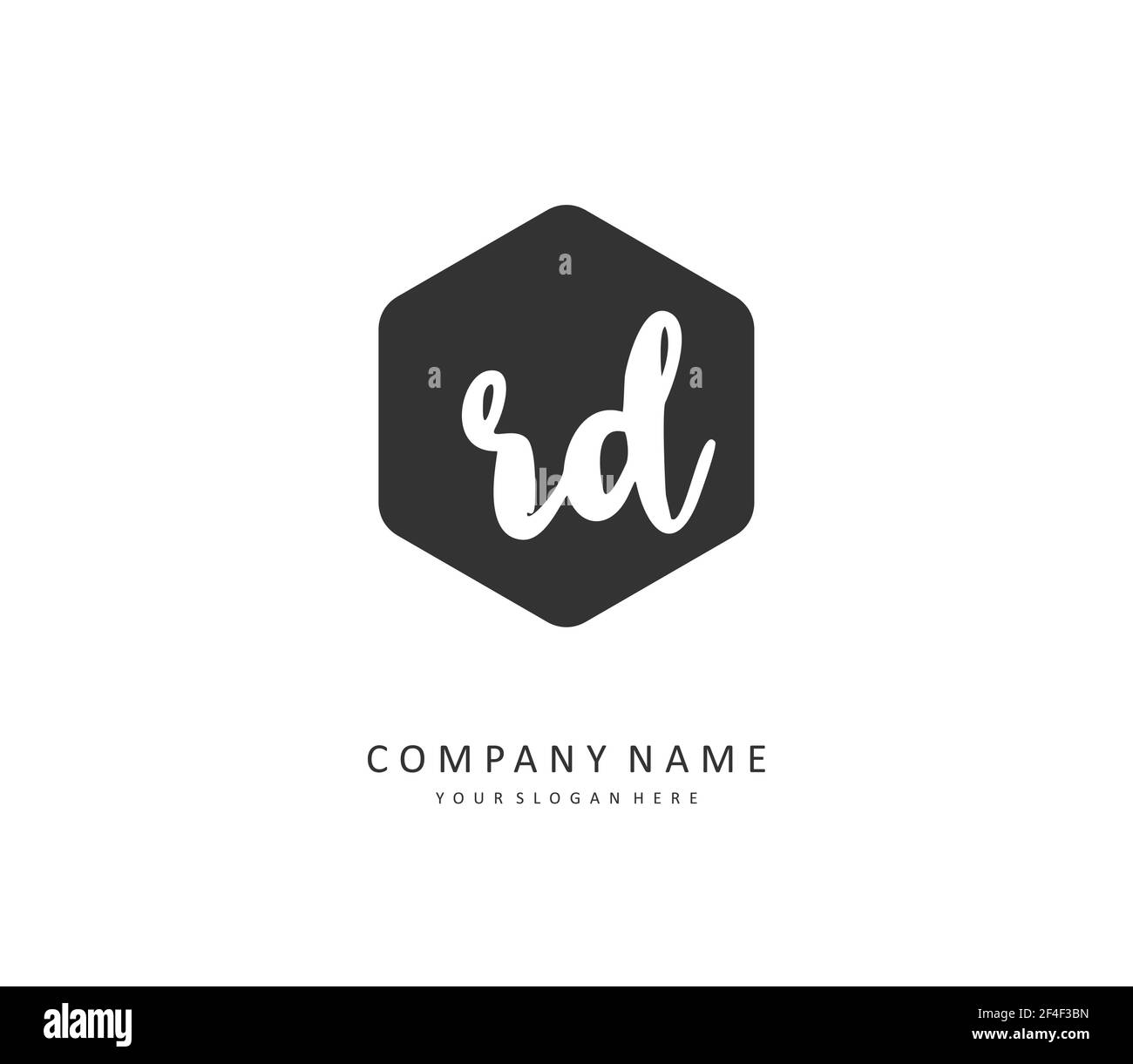 RD Initial letter handwriting and signature logo. A concept handwriting ...