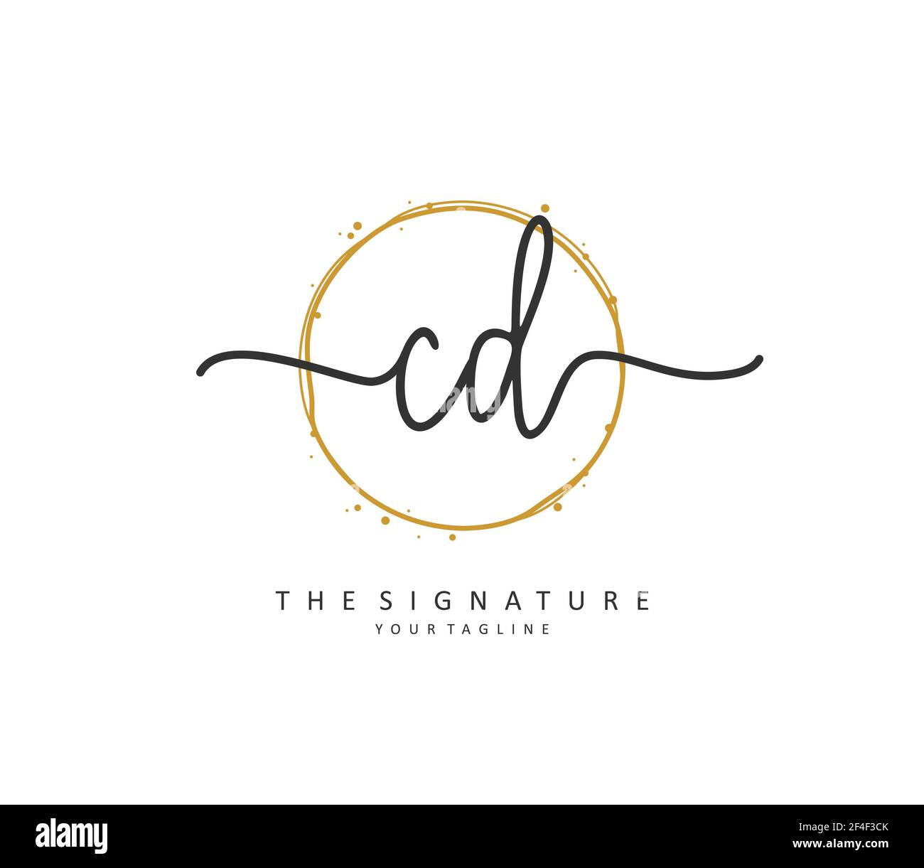 CD Initial letter handwriting and signature logo. A concept handwriting initial logo with ...