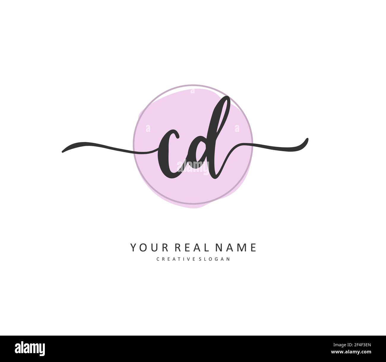 CD Initial letter handwriting and signature logo. A concept handwriting initial logo with ...