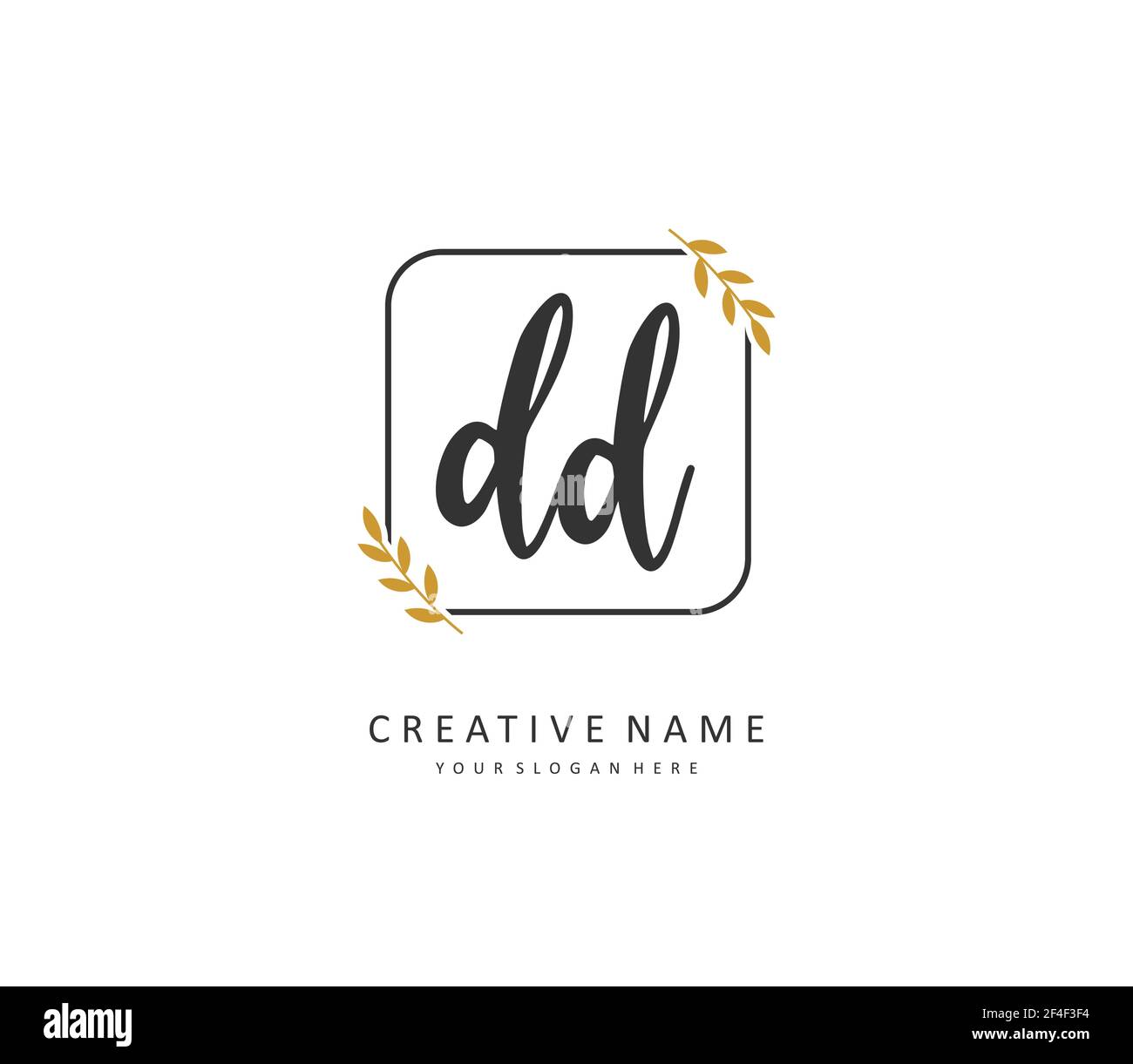 DD Initial letter handwriting and signature logo. A concept handwriting ...