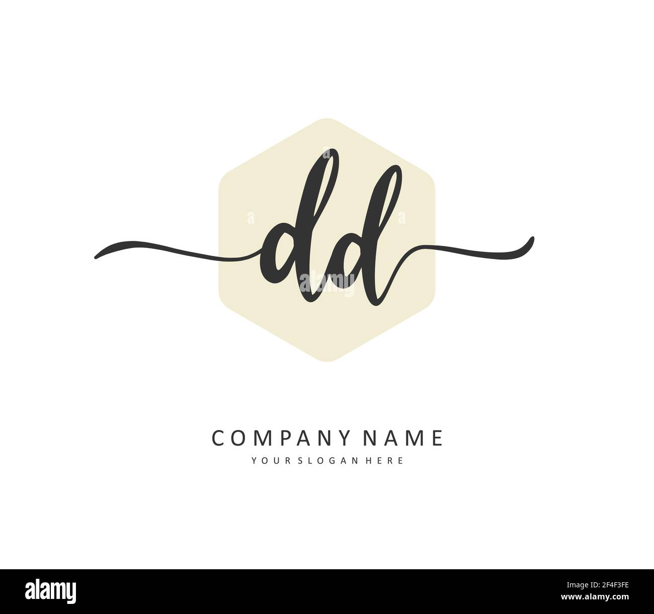 DD Initial letter handwriting and signature logo. A concept handwriting ...