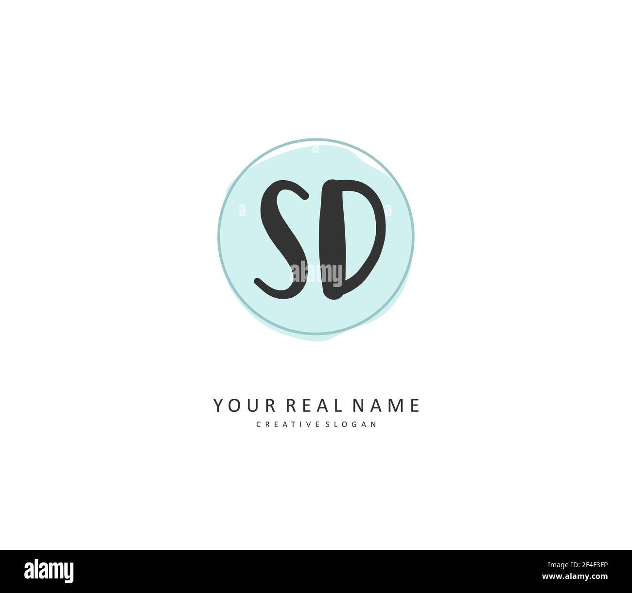 SD Initial letter handwriting and signature logo. A concept handwriting ...
