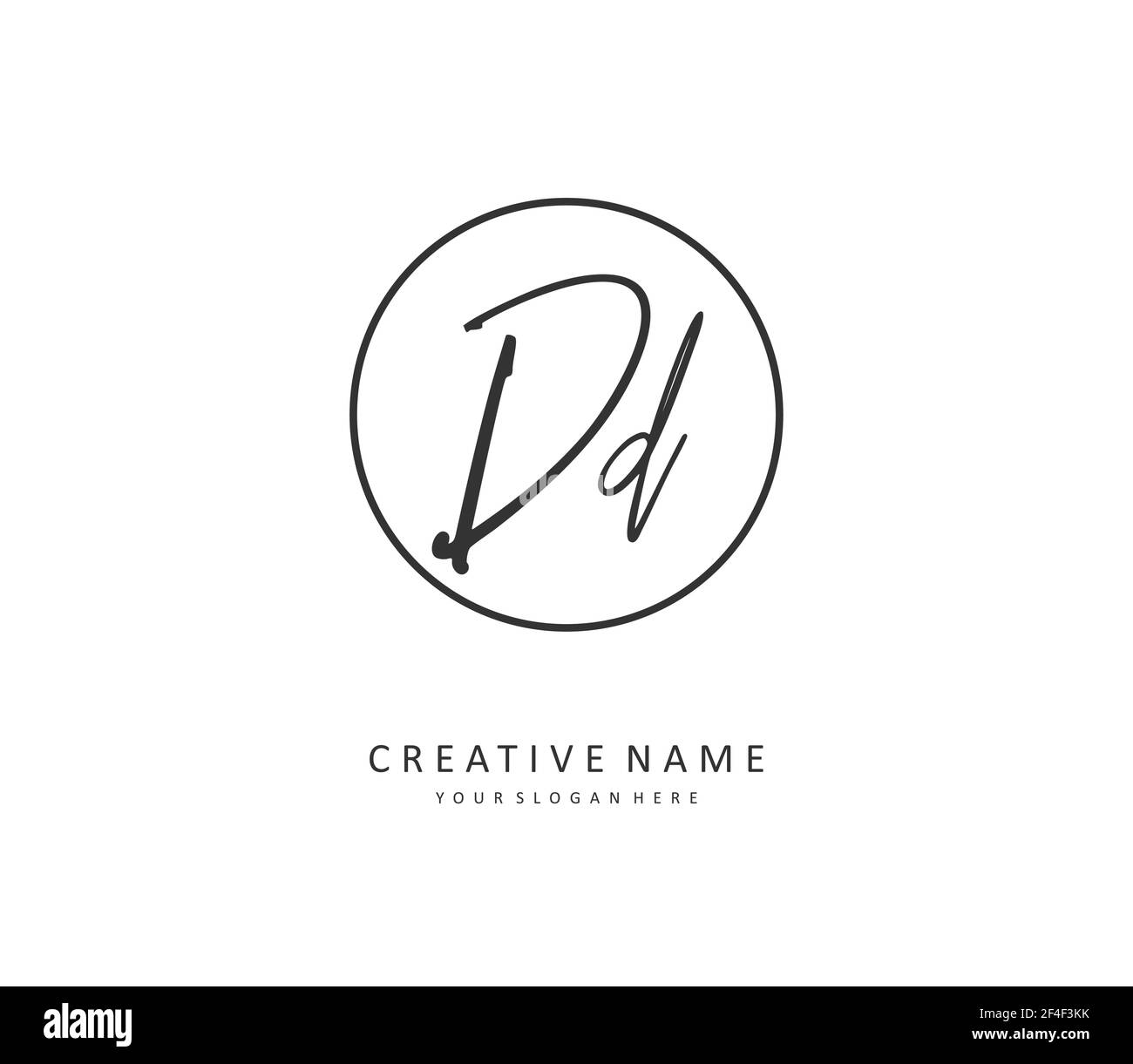 DD Initial letter handwriting and signature logo. A concept handwriting ...