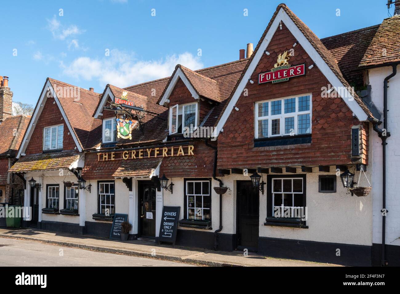 The Greyfriar pub in the Hampshire village of Chawton, England, UK ...