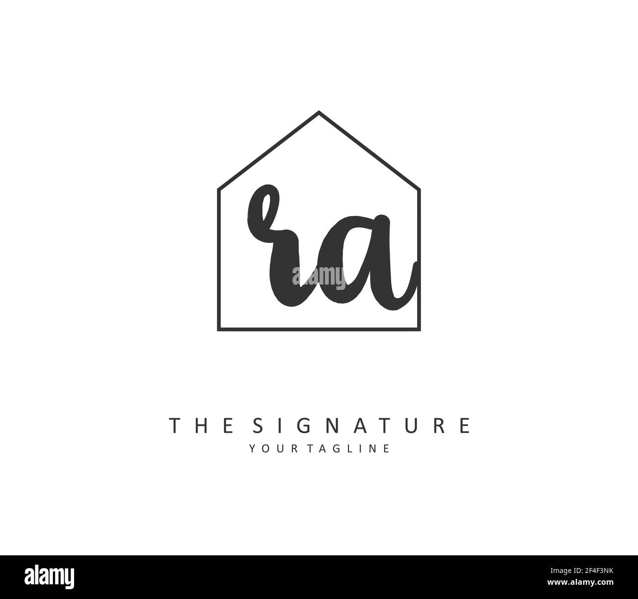 R A RA Initial letter handwriting and signature logo. A concept ...