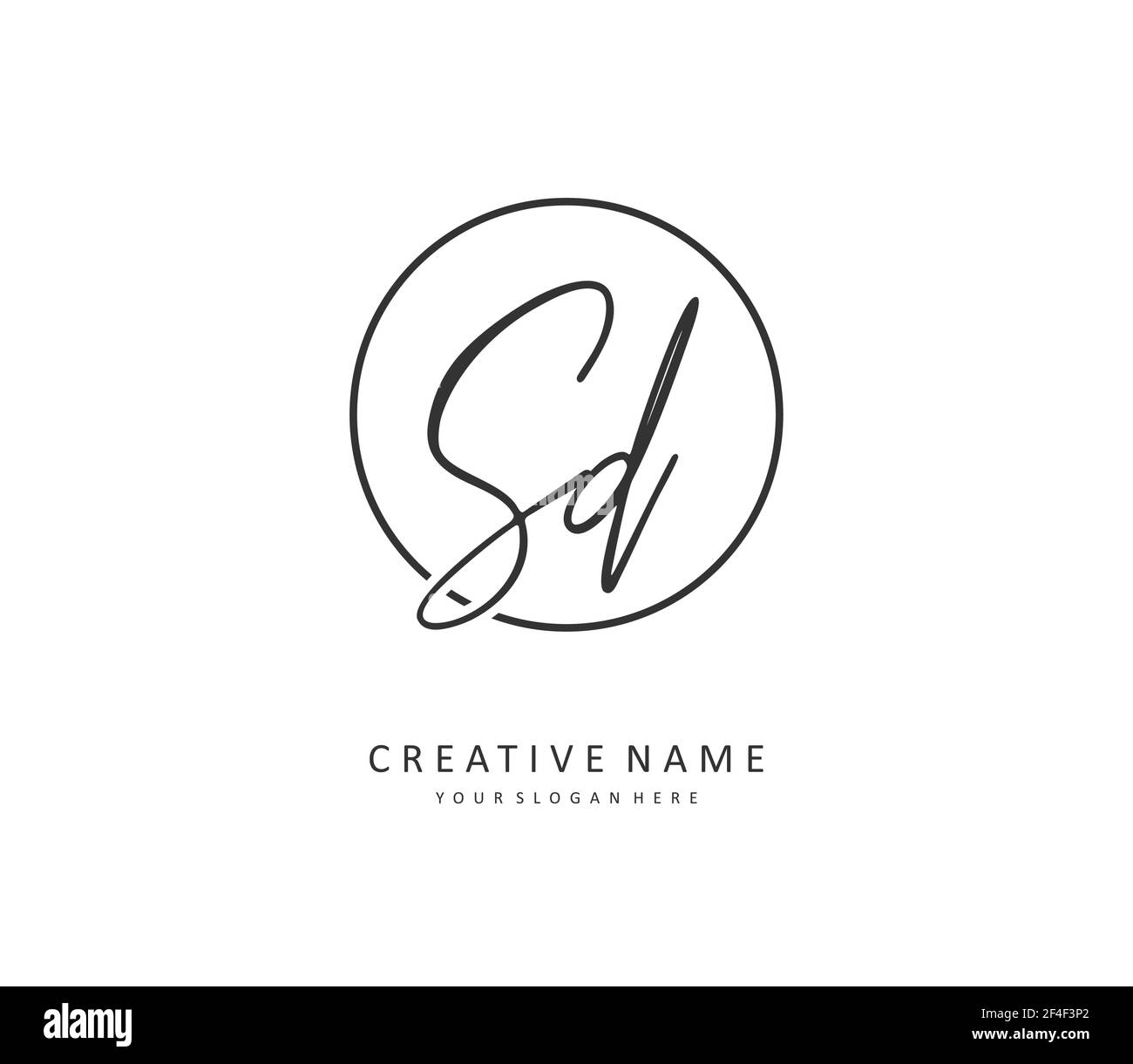 SD Initial letter handwriting and signature logo. A concept handwriting ...