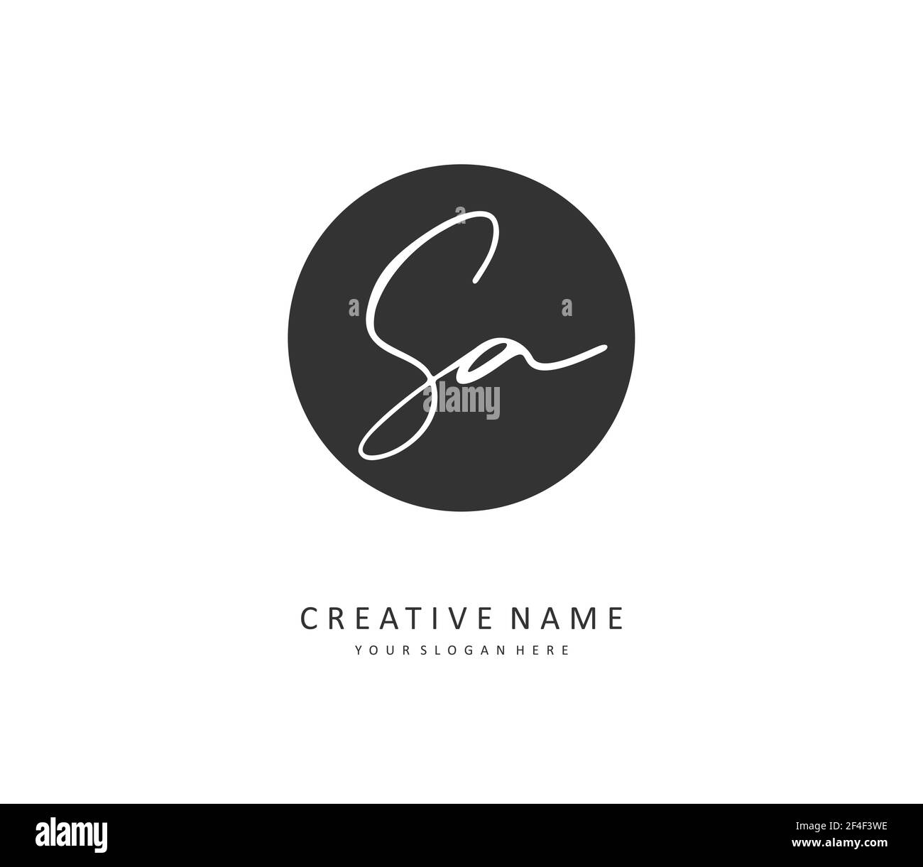 SA Initial letter handwriting and signature logo. A concept handwriting initial logo with ...