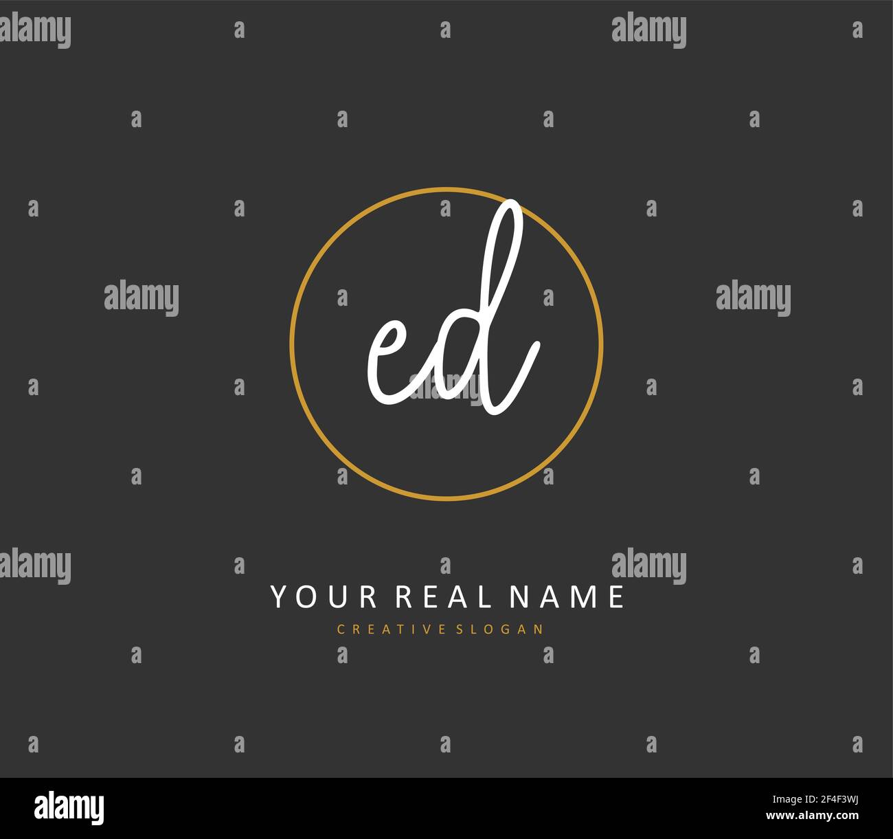 ED Initial letter handwriting and signature logo. A concept handwriting ...