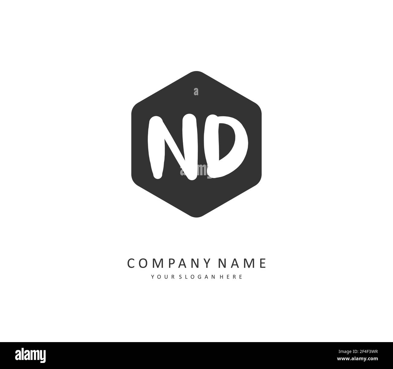 ND Initial letter handwriting and signature logo. A concept handwriting ...