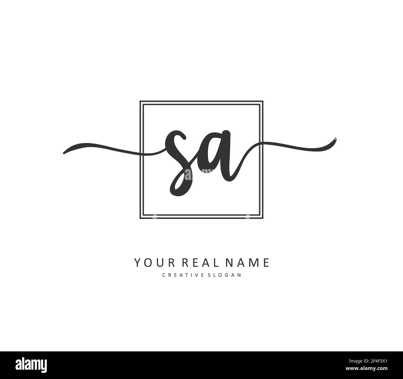 SA Initial letter handwriting and signature logo. A concept handwriting initial logo with ...