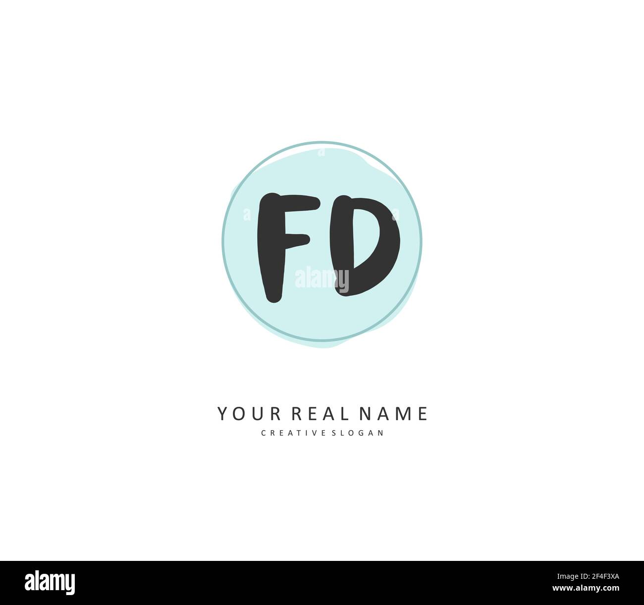 FD Initial letter handwriting and signature logo. A concept handwriting ...