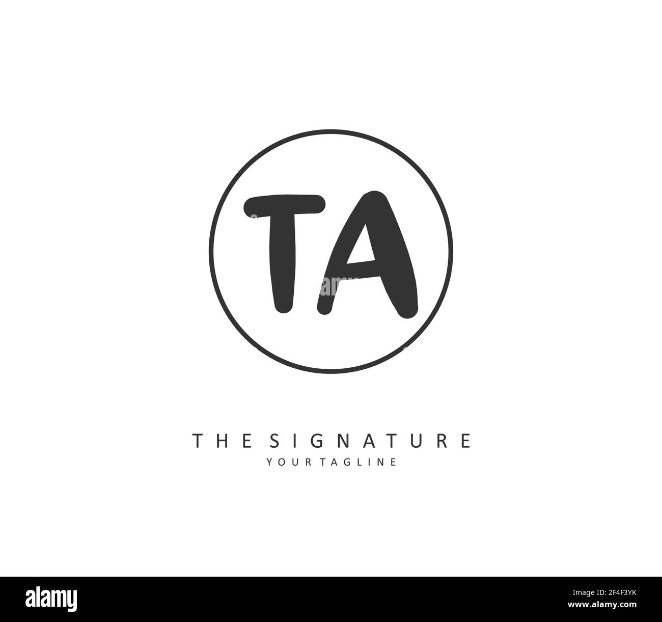 T A TA Initial letter handwriting and signature logo. A concept ...