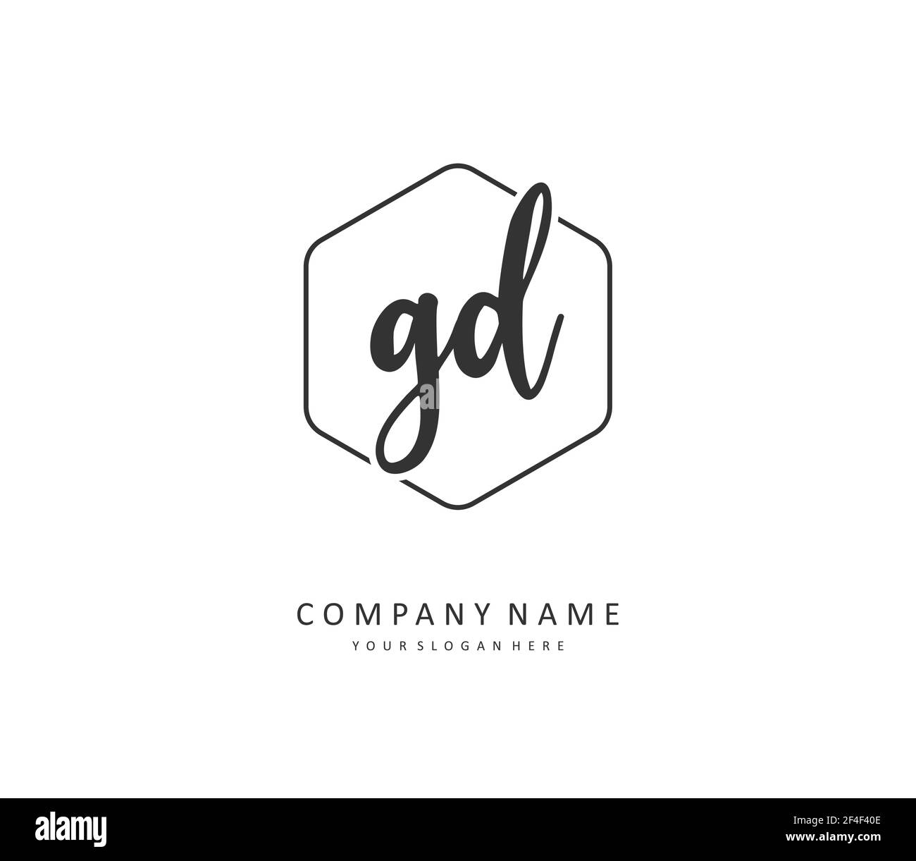GD Initial letter handwriting and signature logo. A concept handwriting initial logo with ...
