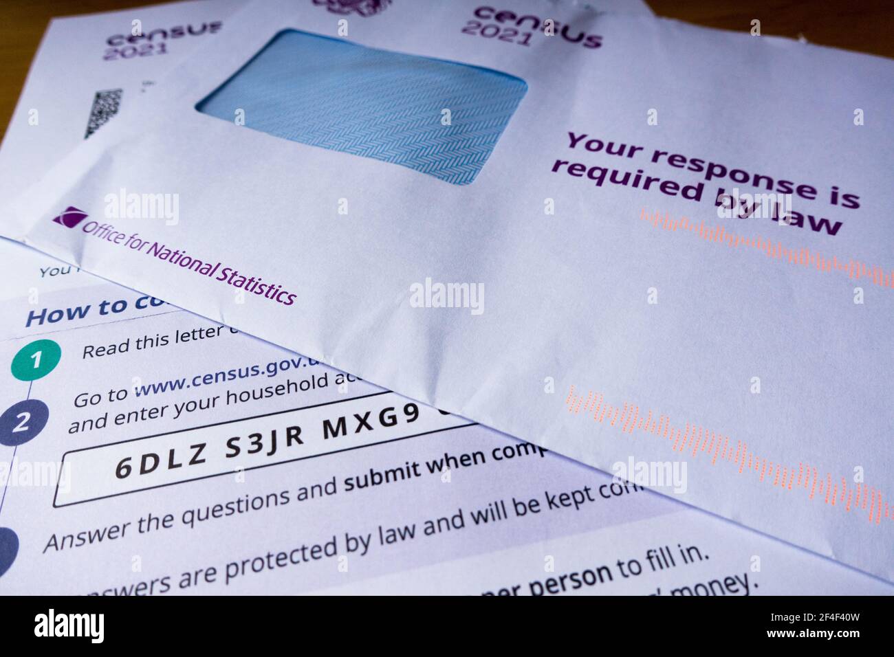 UK census 2021 Letter Stock Photo - Alamy