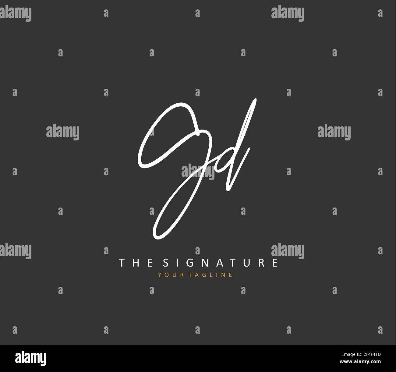 GD Initial letter handwriting and signature logo. A concept handwriting ...