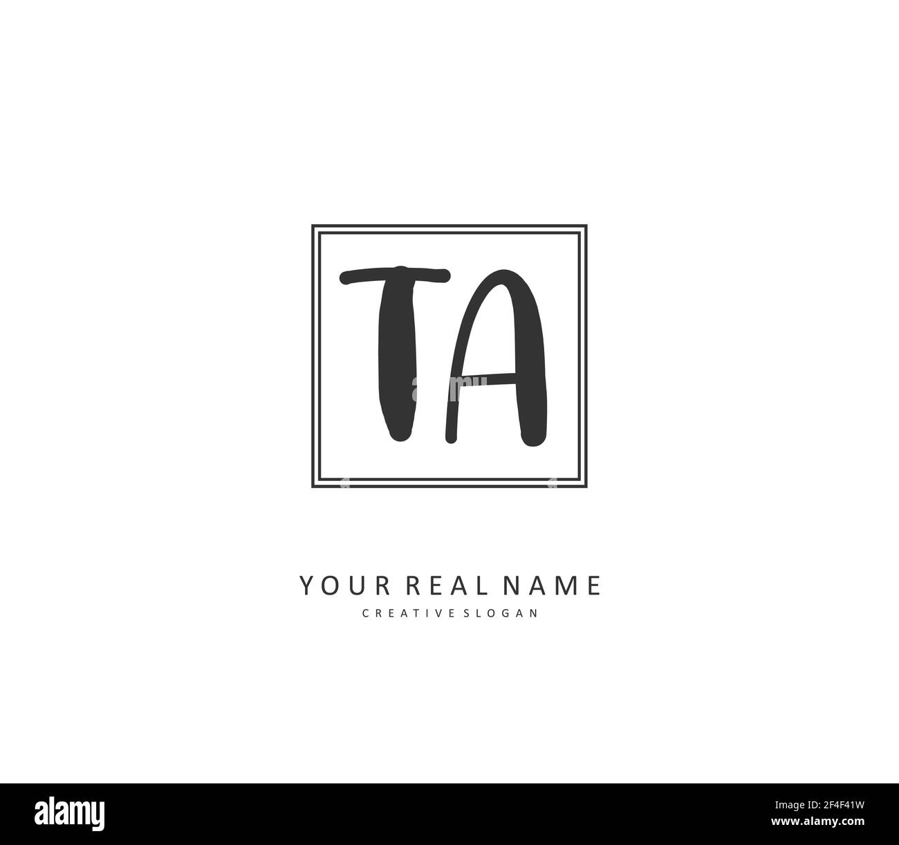 T A TA Initial letter handwriting and signature logo. A concept ...