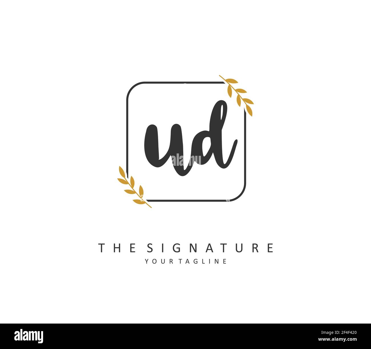 UD Initial letter handwriting and signature logo. A concept handwriting ...