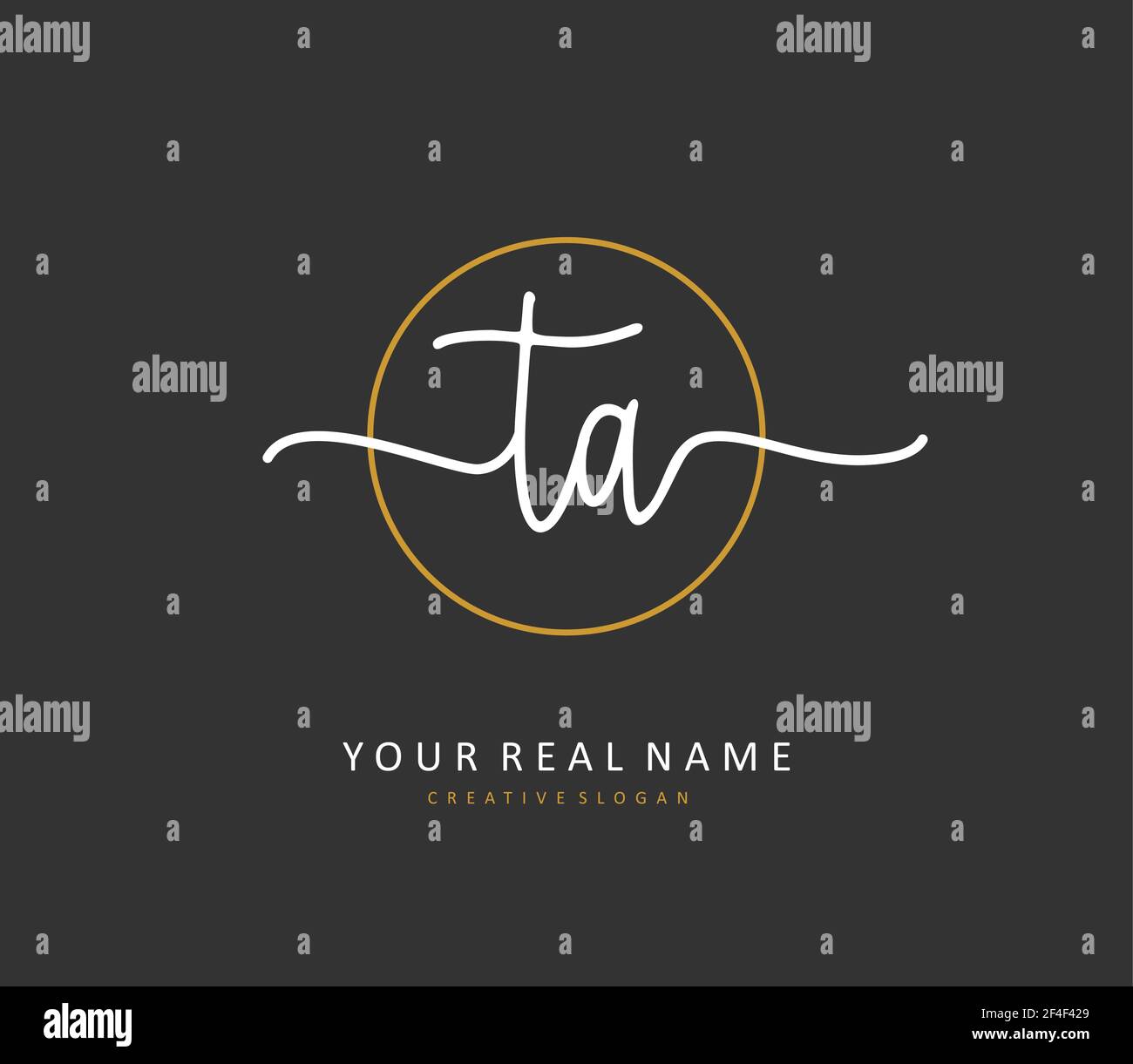 T A TA Initial letter handwriting and signature logo. A concept ...