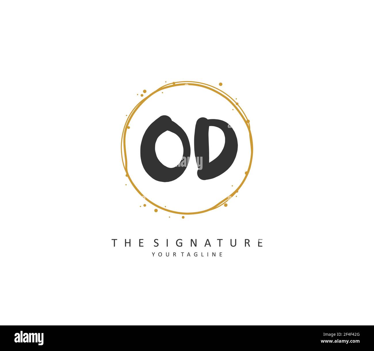 OD Initial letter handwriting and signature logo. A concept handwriting ...