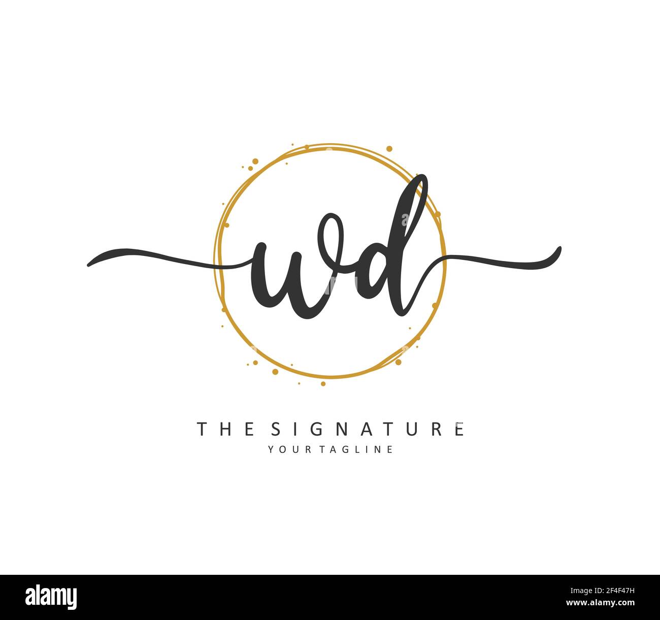 WD Initial letter handwriting and signature logo. A concept handwriting ...