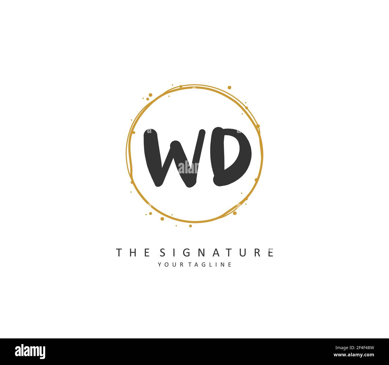 WD Initial letter handwriting and signature logo. A concept handwriting ...