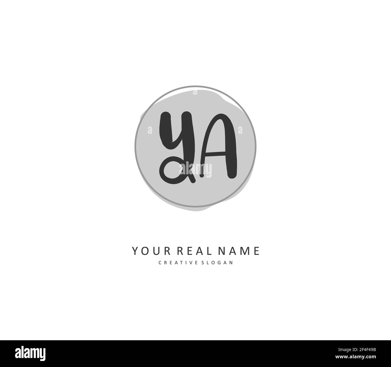 YA Initial letter handwriting and signature logo. A concept handwriting ...