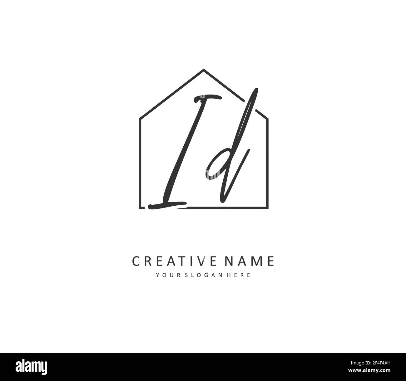 ID Initial letter handwriting and signature logo. A concept handwriting ...