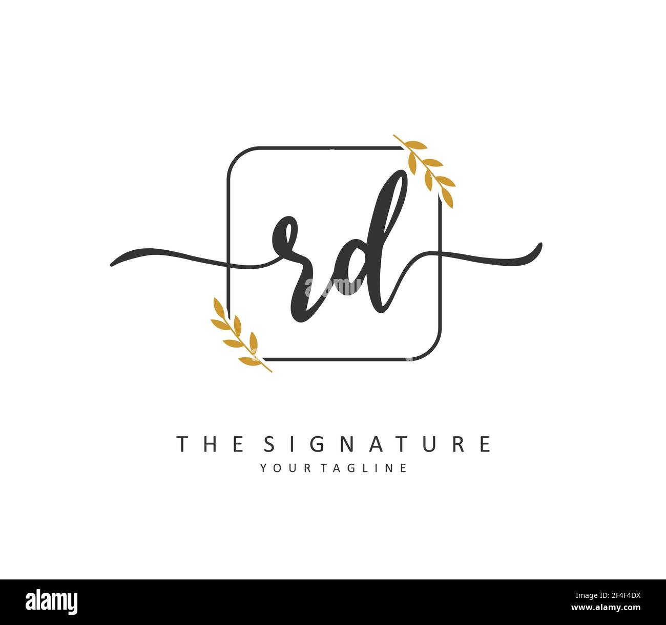 RD Initial letter handwriting and signature logo. A concept handwriting ...