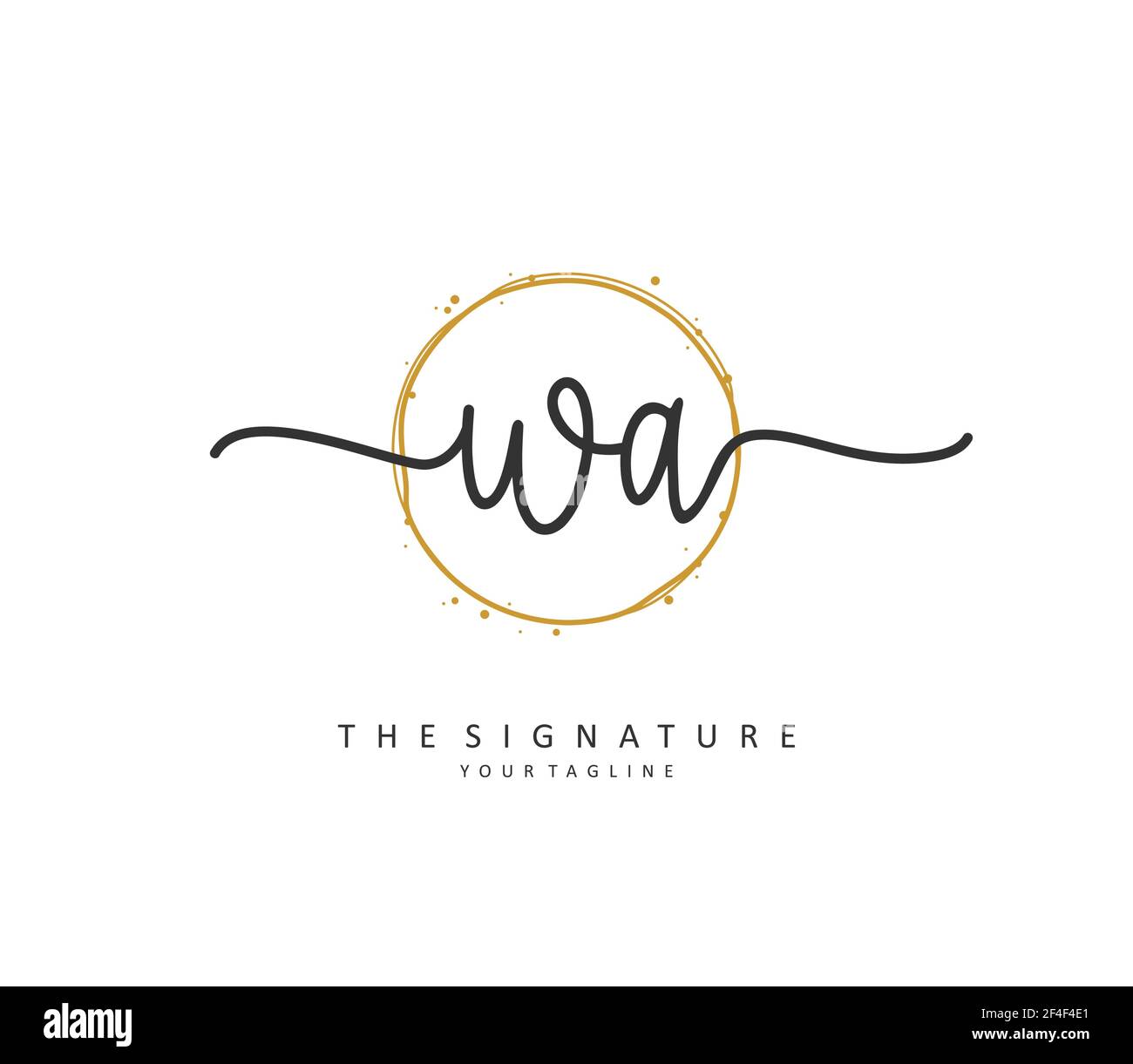 W A WA Initial letter handwriting and signature logo. A concept ...