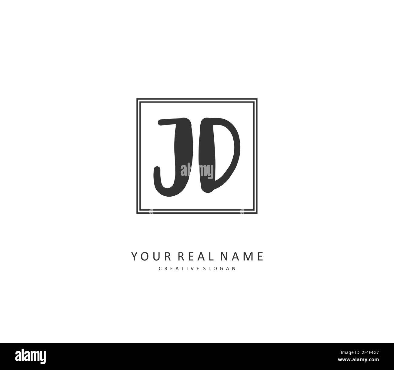 JD Initial letter handwriting and signature logo. A concept handwriting ...