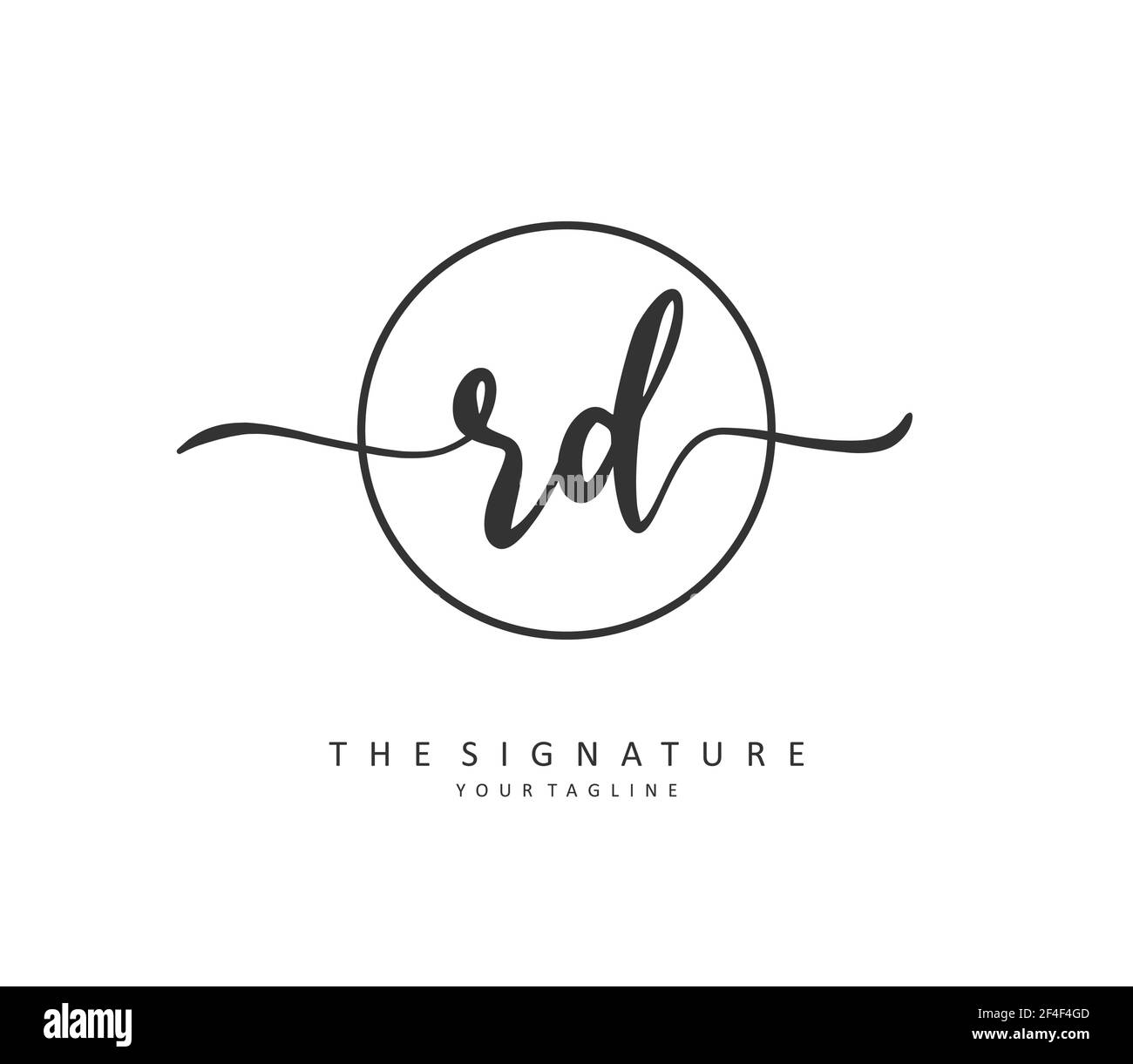 RD Initial letter handwriting and signature logo. A concept handwriting ...