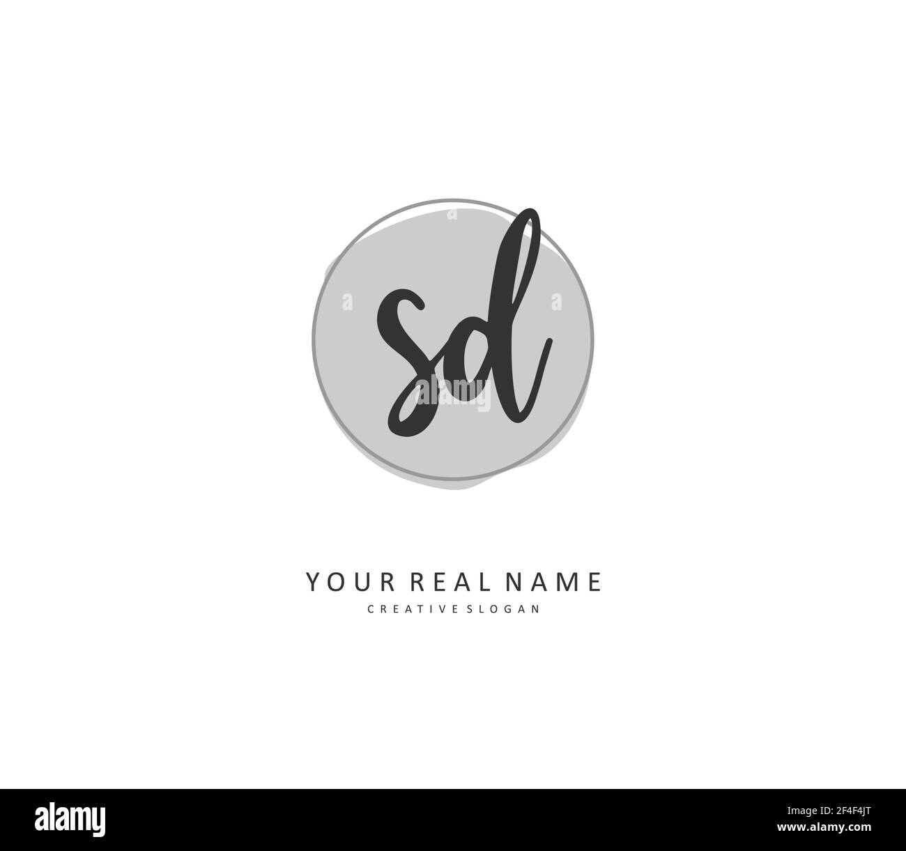 SD Initial letter handwriting and signature logo. A concept handwriting ...