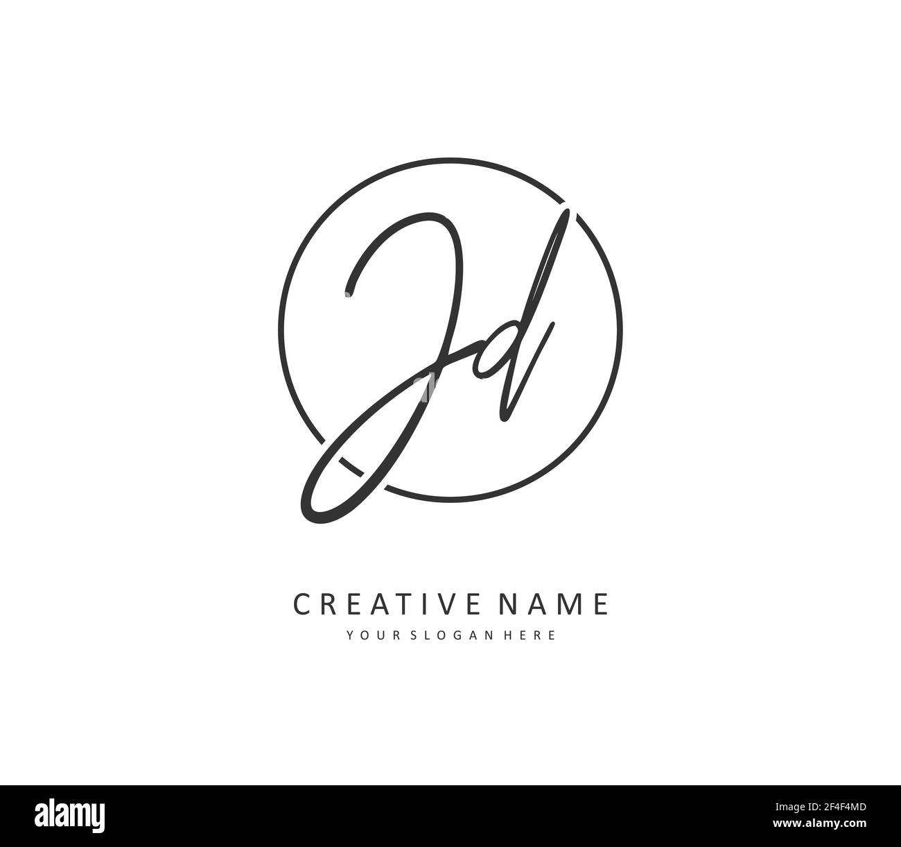 JD Initial letter handwriting and signature logo. A concept handwriting ...