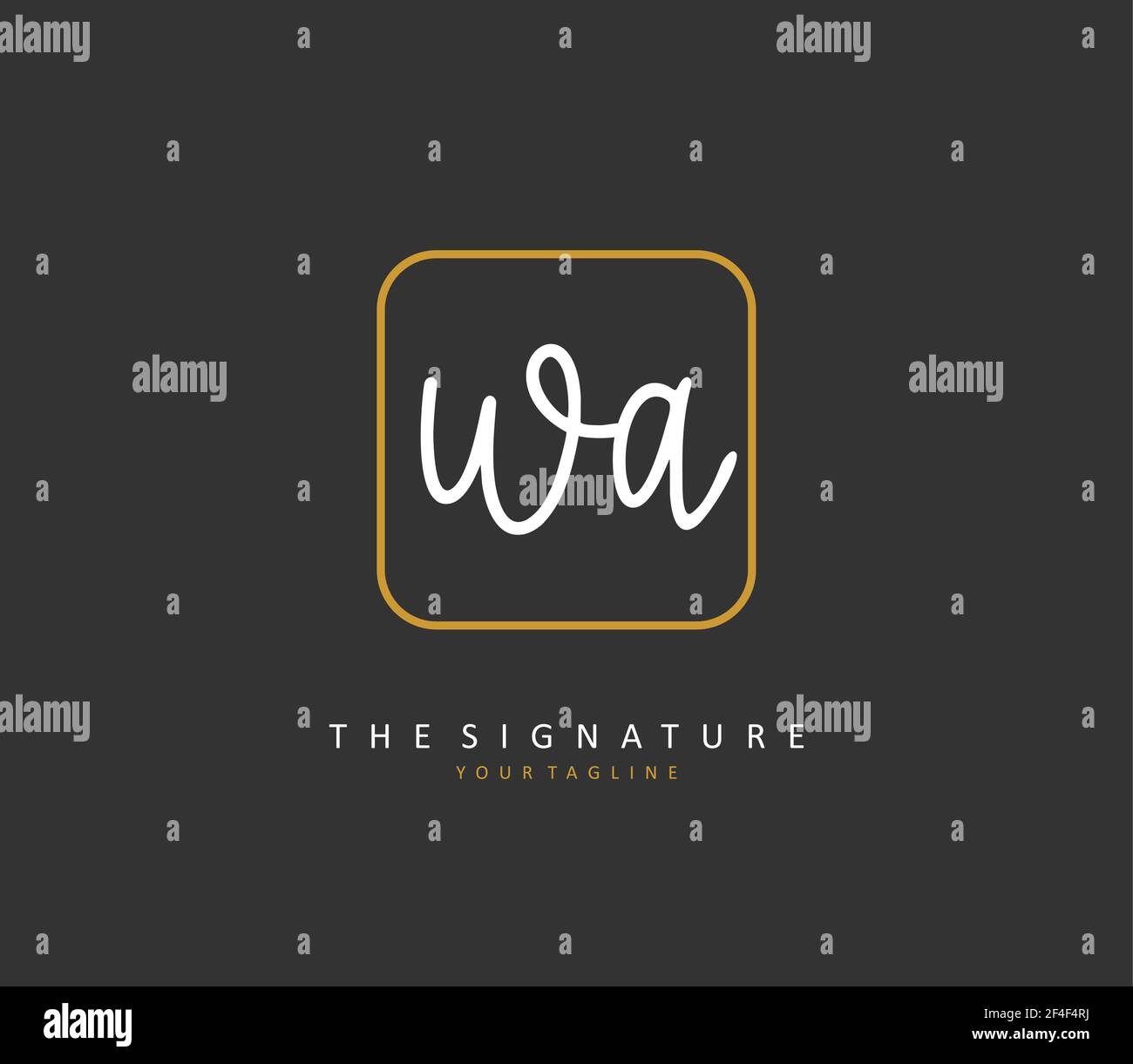W A WA Initial letter handwriting and signature logo. A concept ...