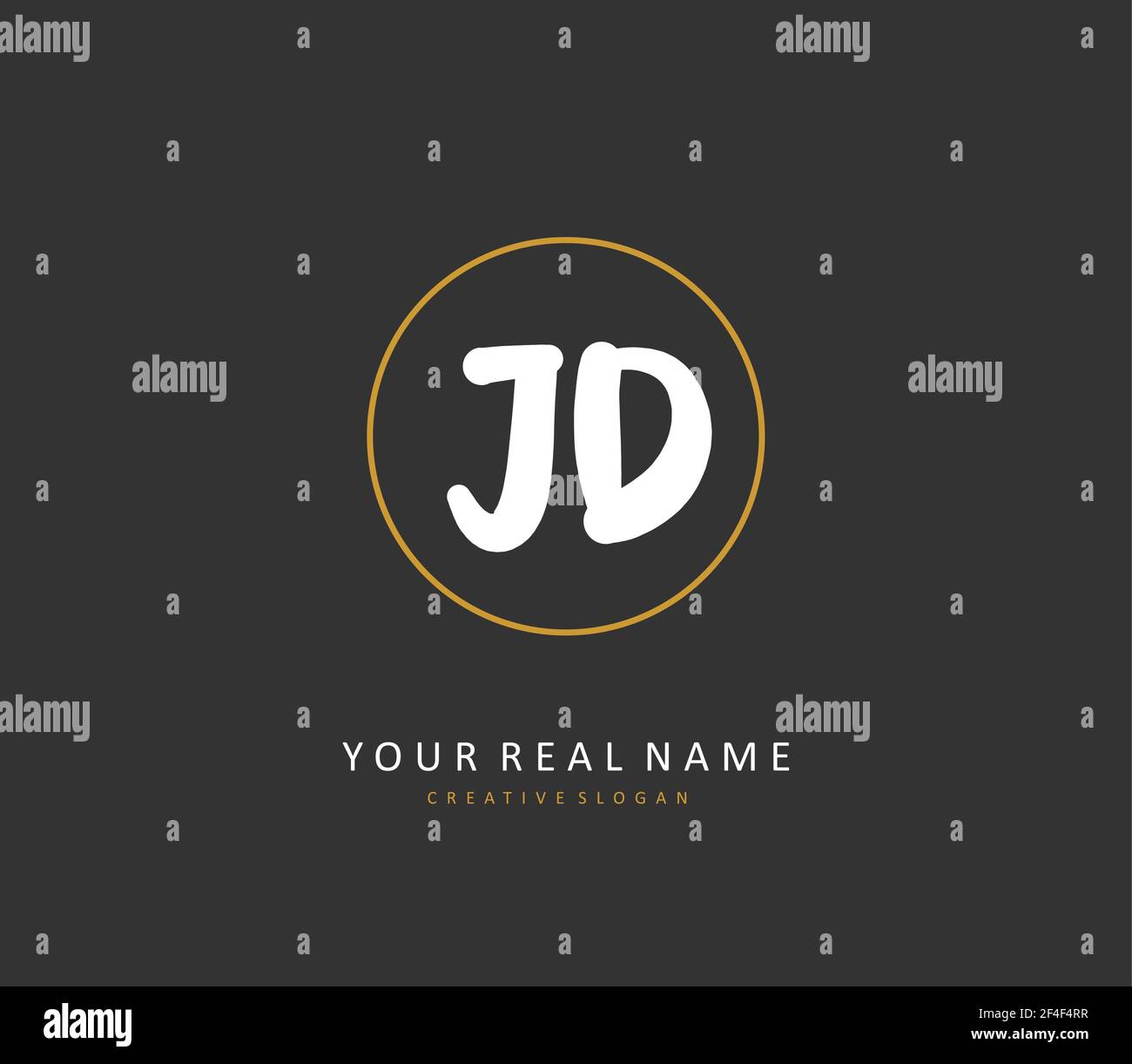 JD Initial letter handwriting and signature logo. A concept handwriting ...
