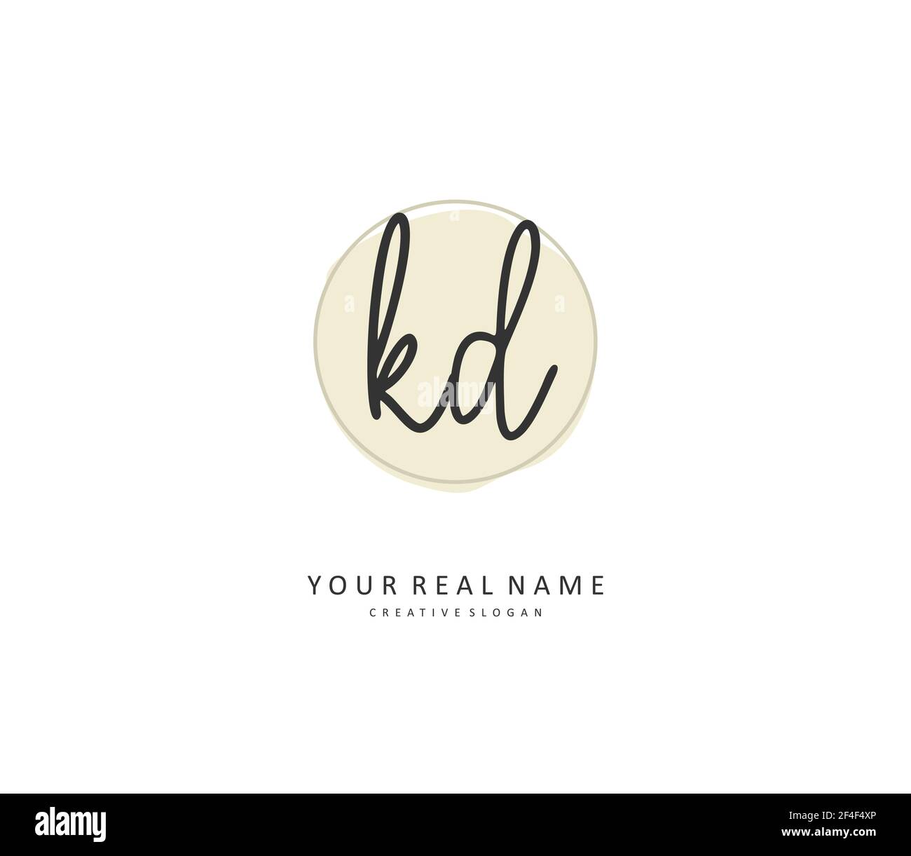 KD Initial letter handwriting and signature logo. A concept handwriting ...