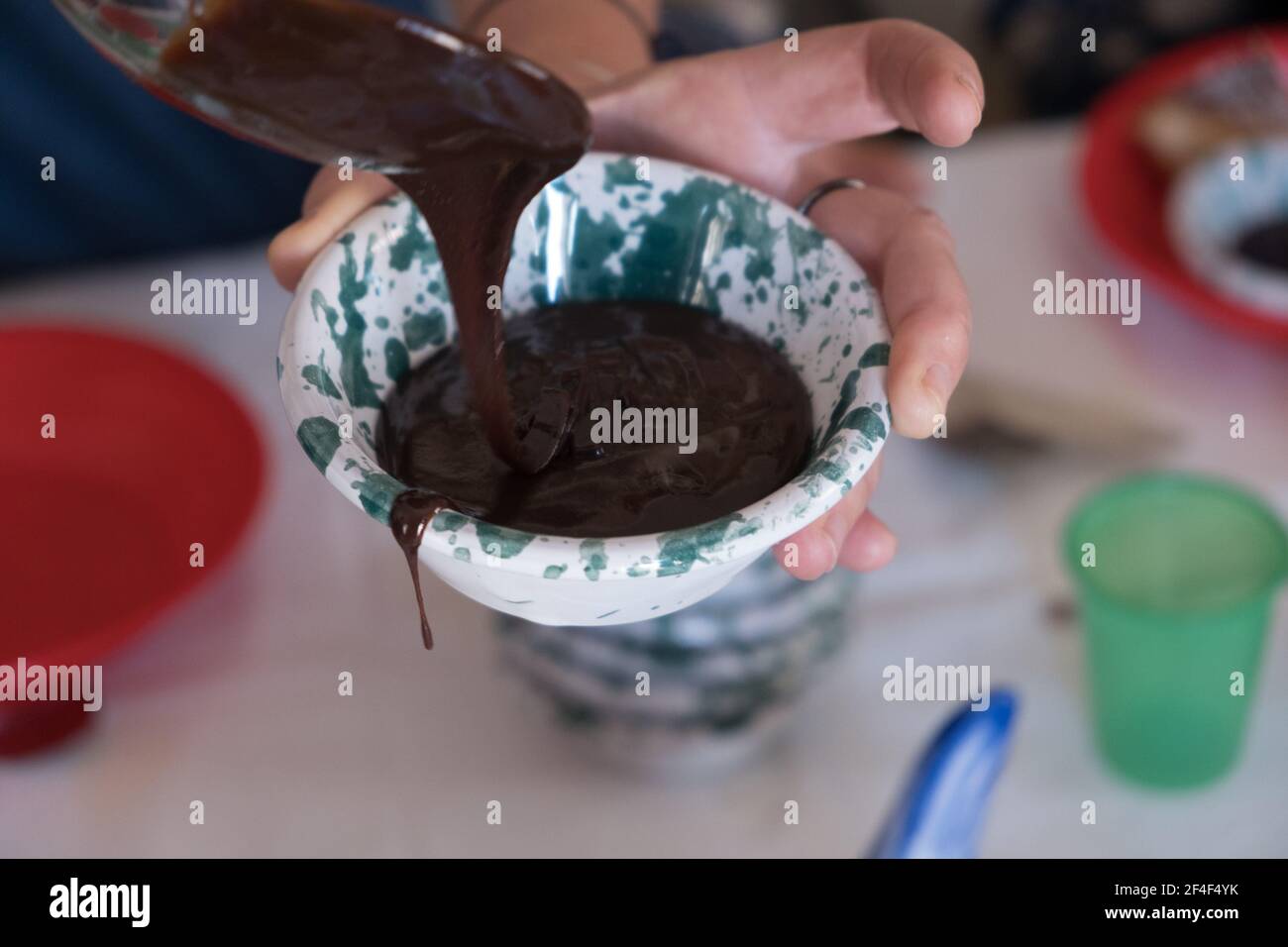 Sanguinaccio traditional neapolitan carnival cream, made with chocolate ...
