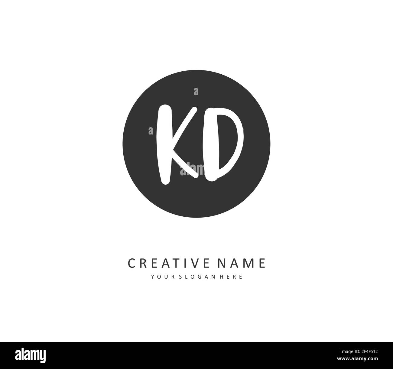 KD Initial letter handwriting and signature logo. A concept handwriting ...