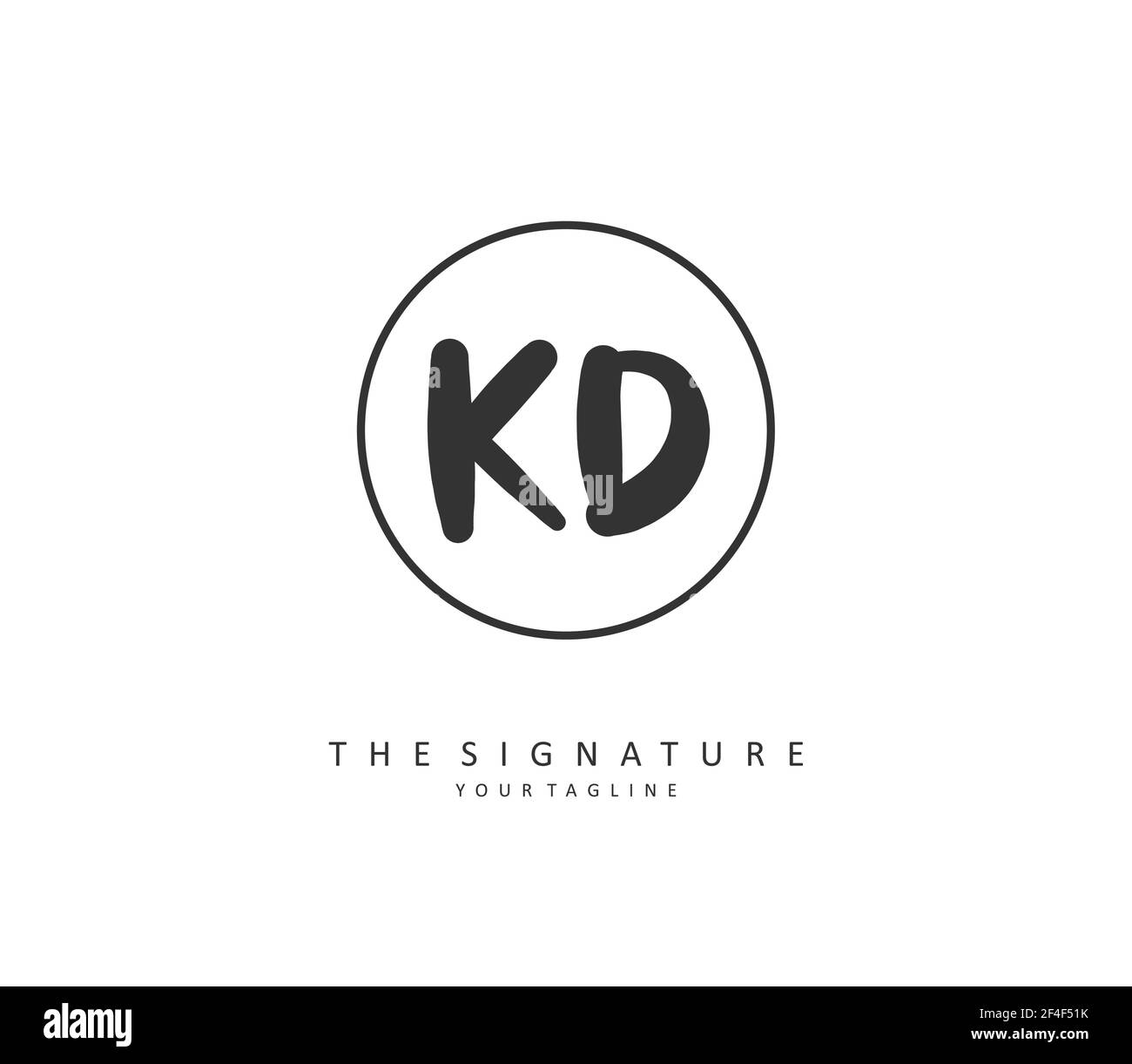 KD Initial letter handwriting and signature logo. A concept handwriting ...