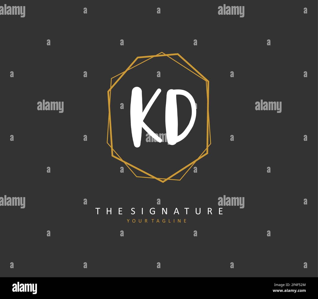 KD Initial letter handwriting and signature logo. A concept handwriting ...