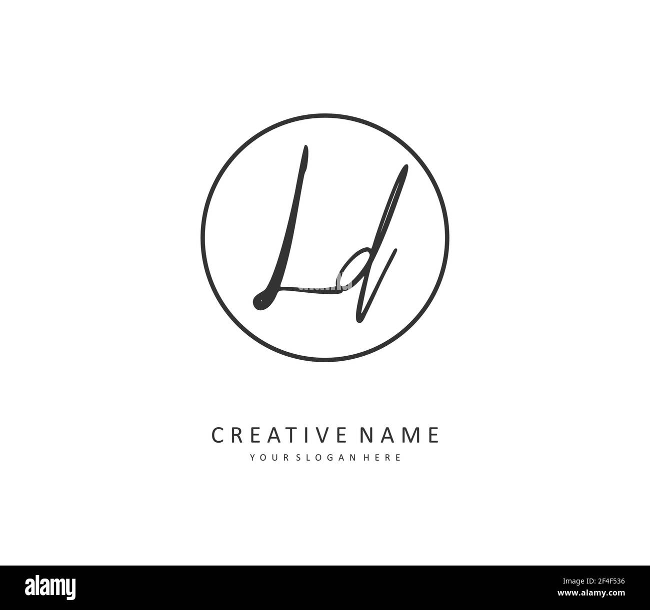 LD Initial letter handwriting and signature logo. A concept handwriting ...