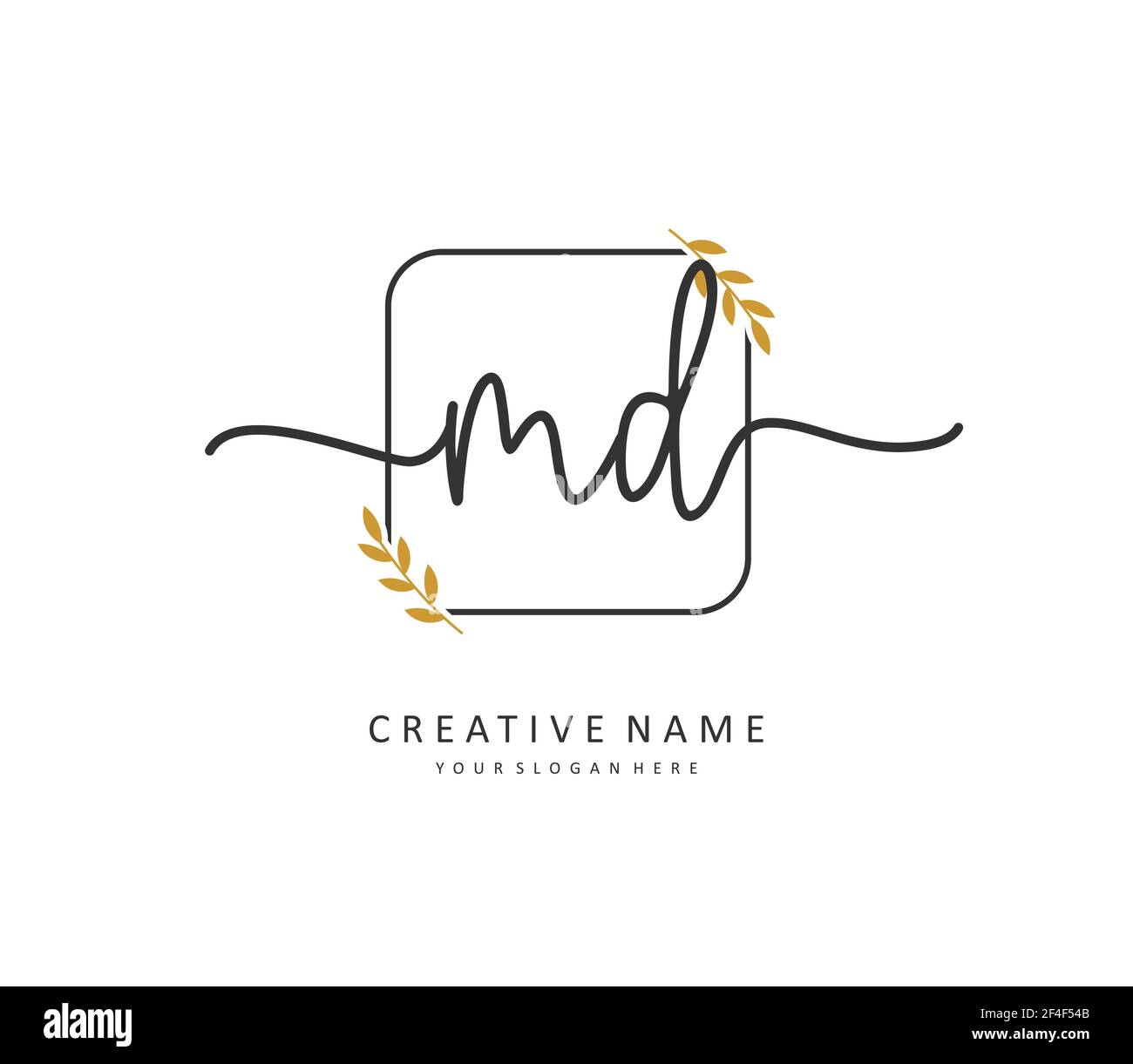 MD Initial letter handwriting and signature logo. A concept handwriting ...
