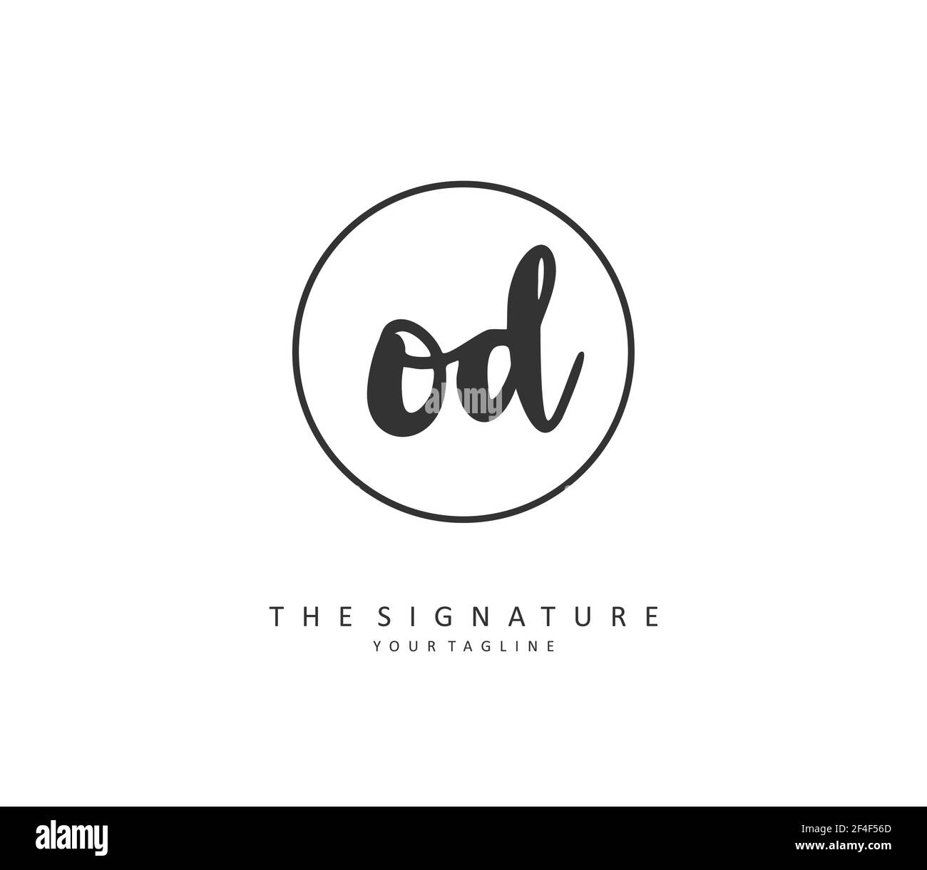OD Initial letter handwriting and signature logo. A concept handwriting ...