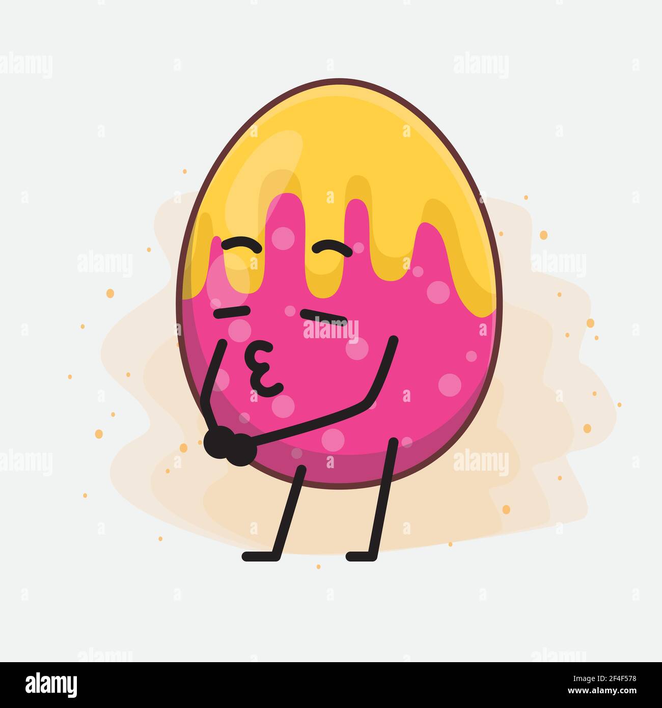 Vector Illustration of Easter Egg Character with cute face, simple ...