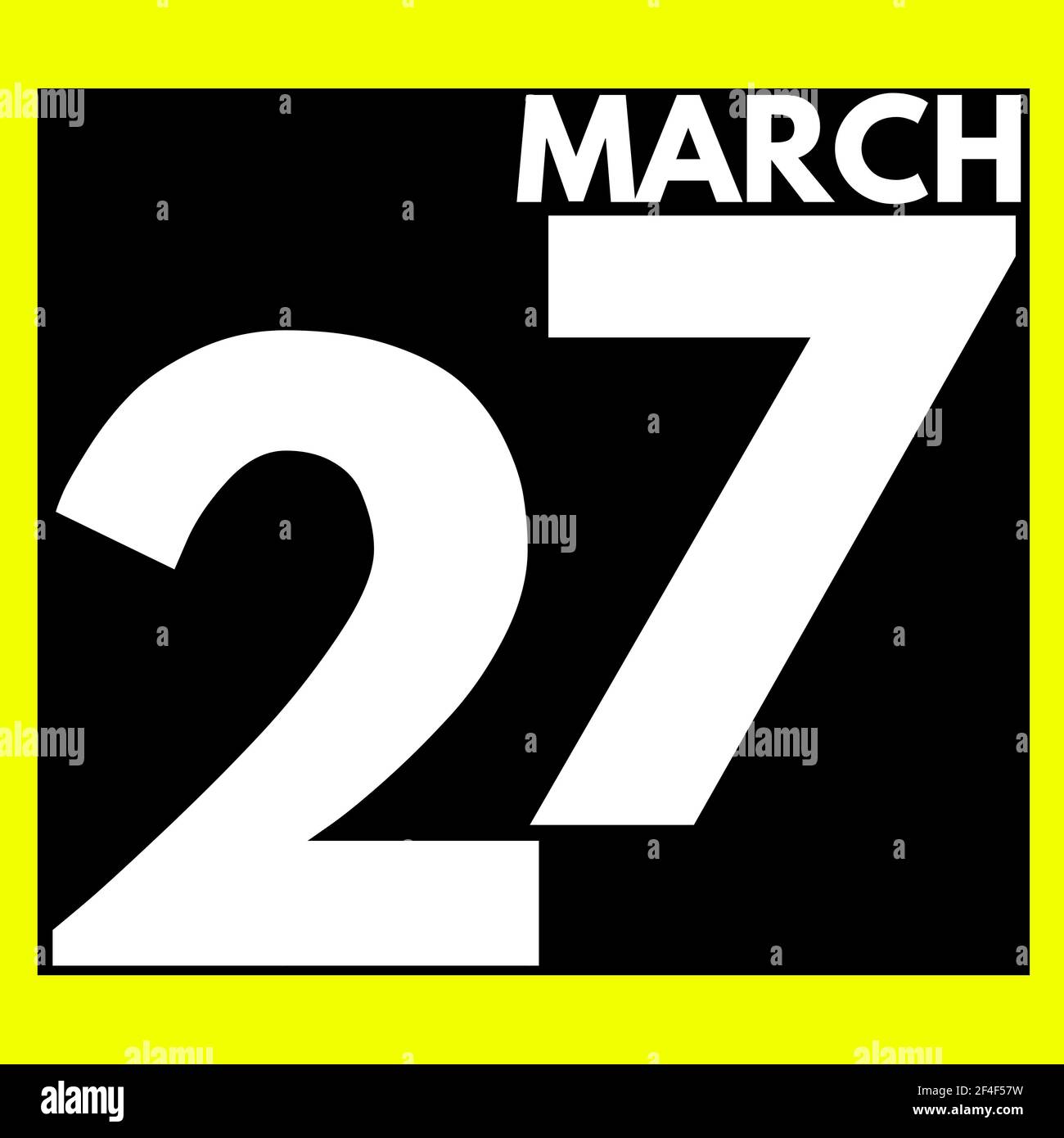 March 27 . Modern daily calendar icon .date ,day, month .calendar for ...