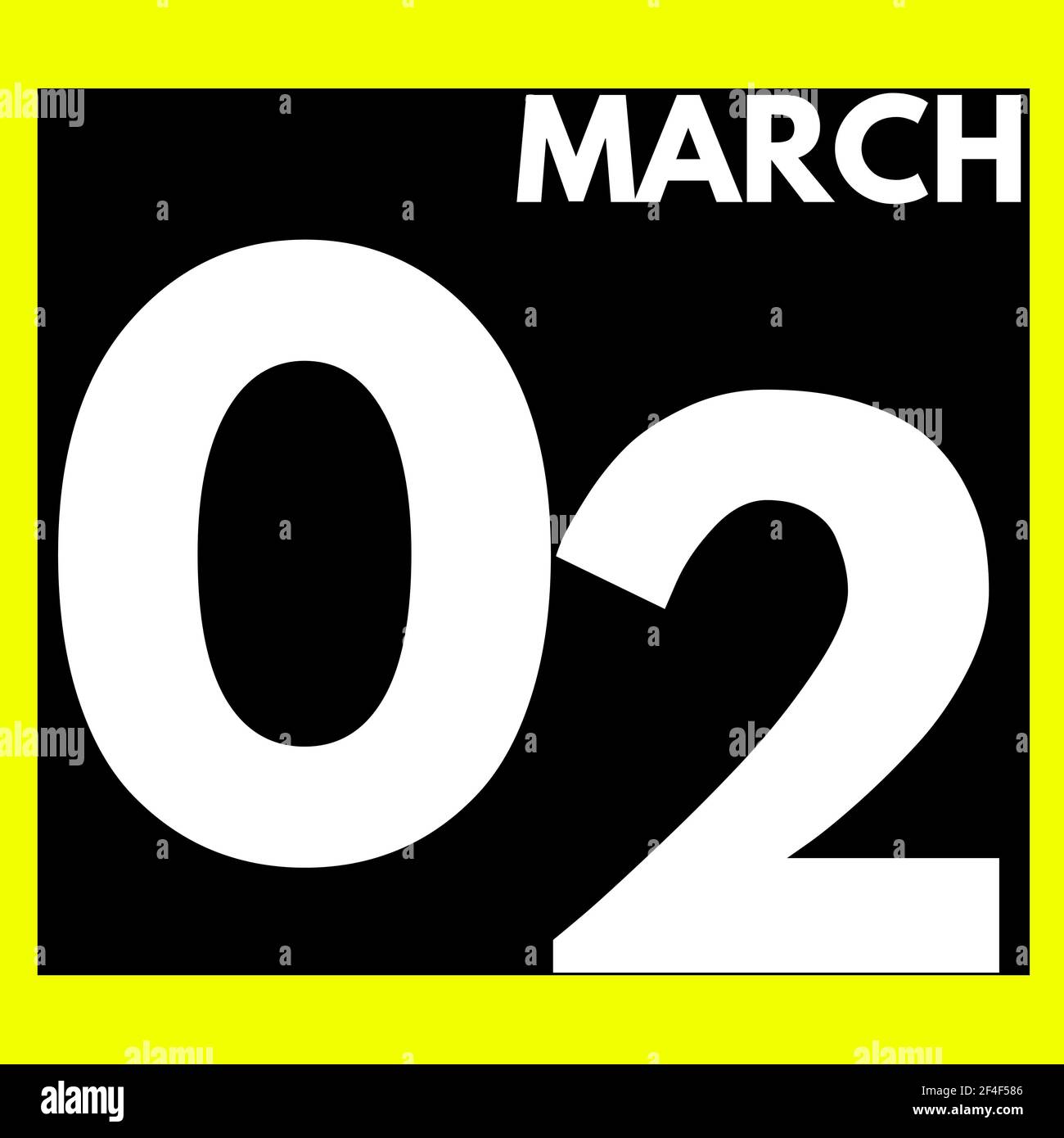 March 2 . Modern daily calendar icon .date ,day, month .calendar for ...