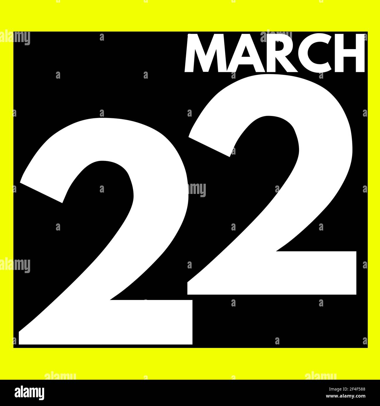 March 22 . Modern daily calendar icon .date ,day, month .calendar for ...