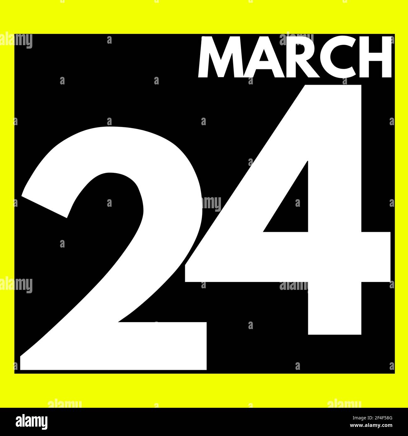 March 24 . Modern daily calendar icon .date ,day, month .calendar for ...